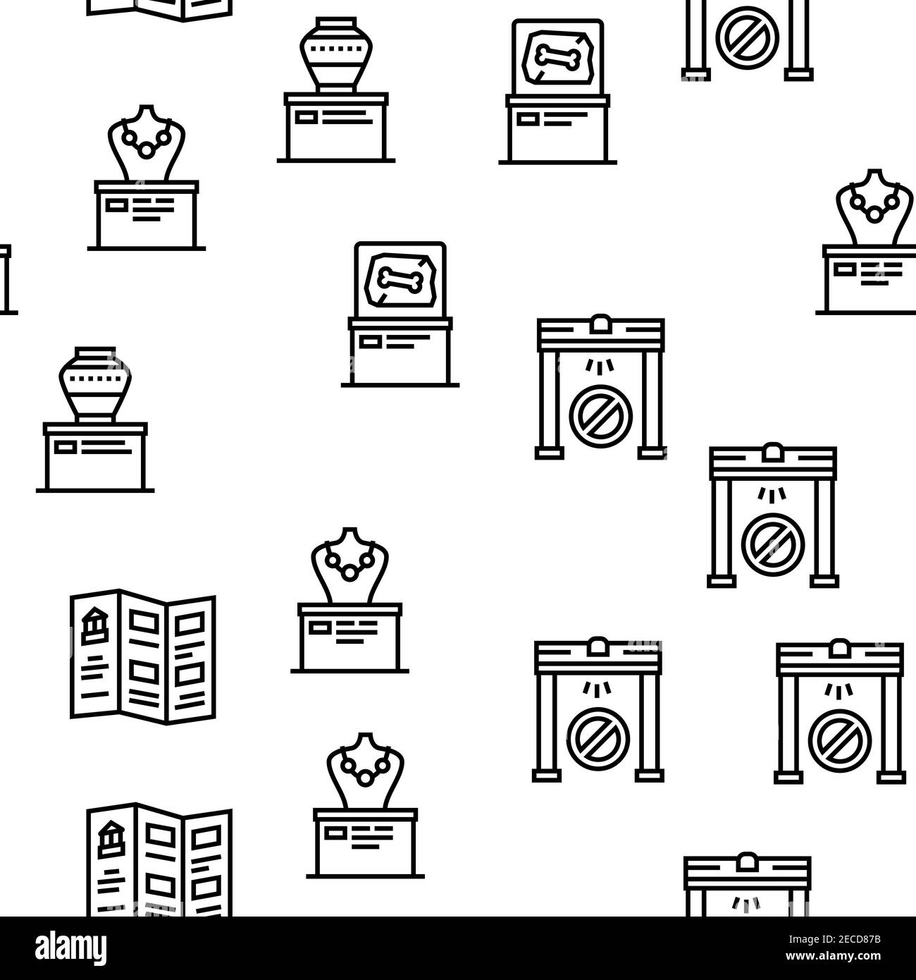 Museum Gallery Exhibit Vector Seamless Pattern Stock Vector Image & Art ...