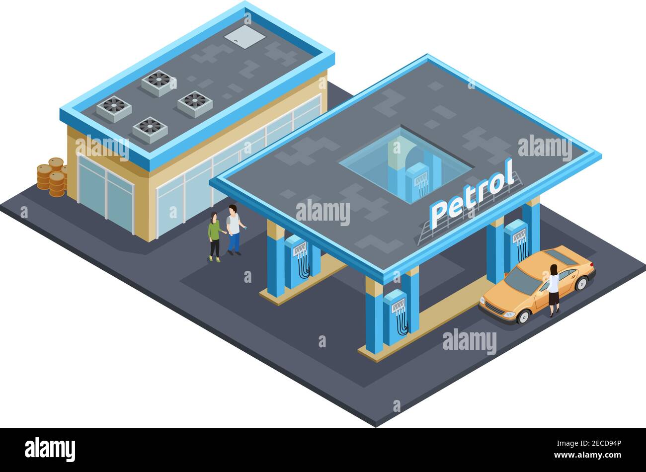Gas petrol motorway filling service station to refuel recharge rest eat ...