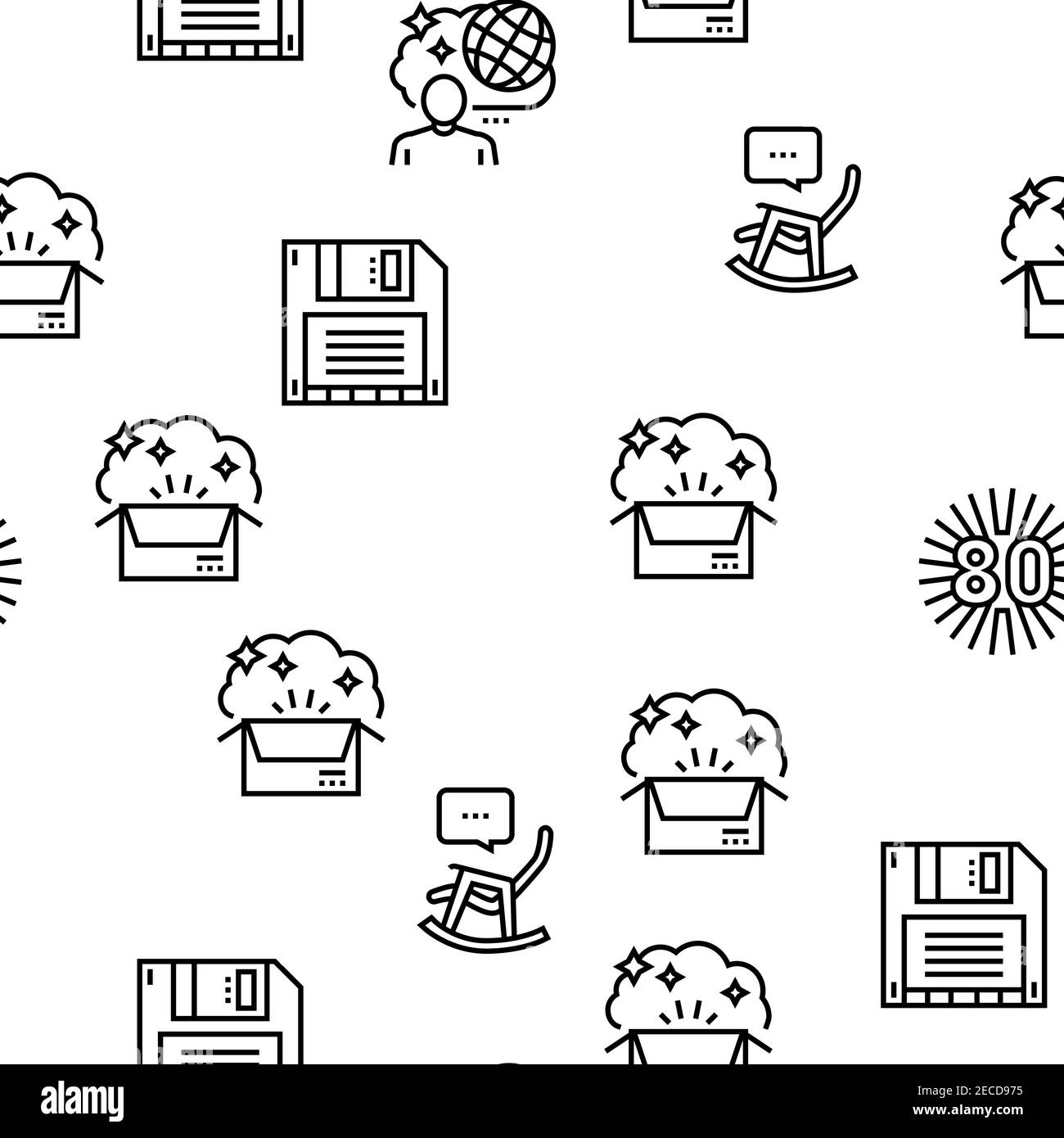 Nostalgia And Memory Vector Seamless Pattern Stock Vector Image & Art ...