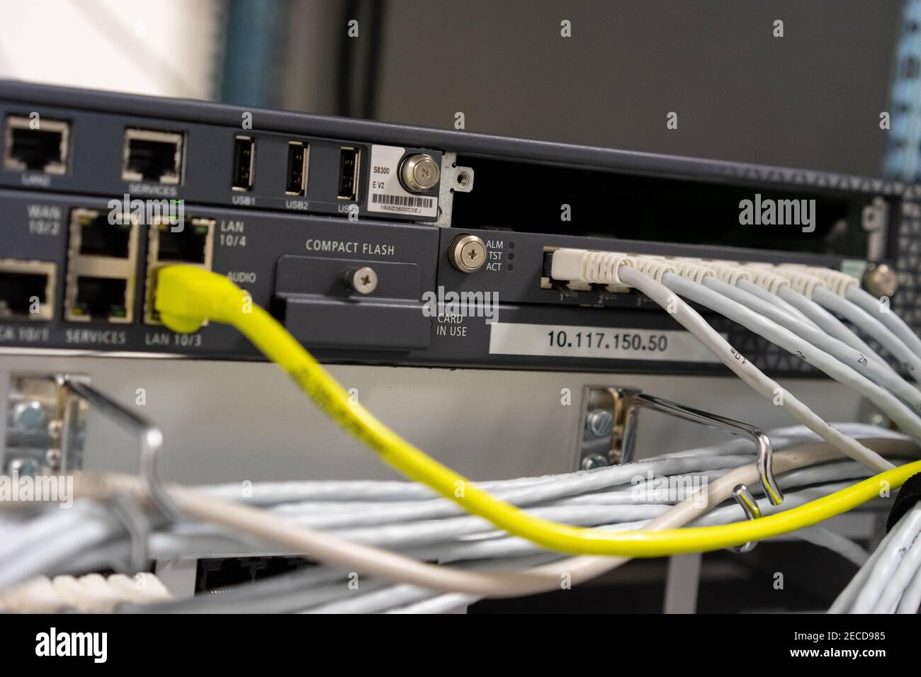Network cable and switch, data center in server room Stock Photo - Alamy