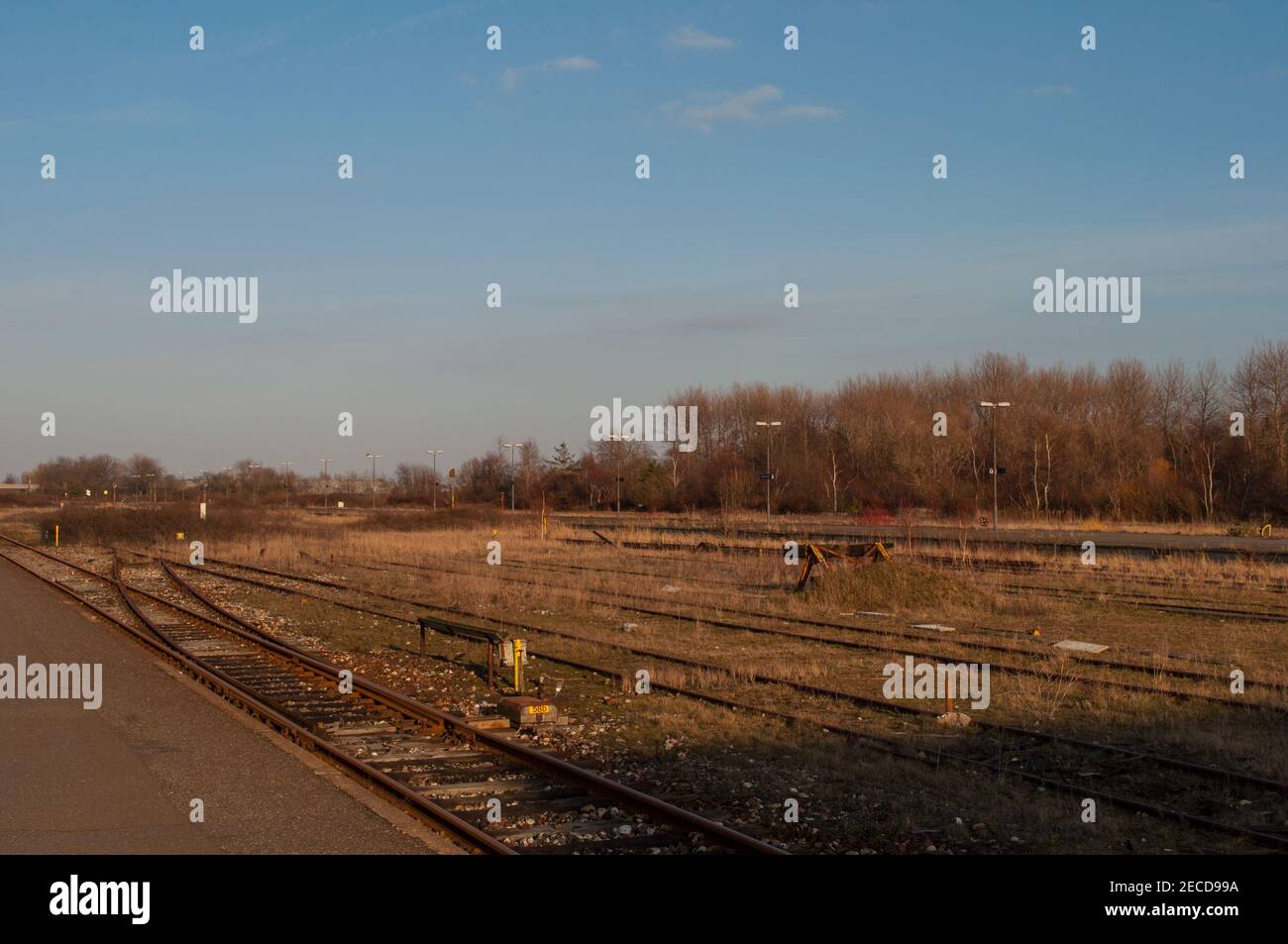 railway tracks in Roedby in Denmark Stock Photo - Alamy