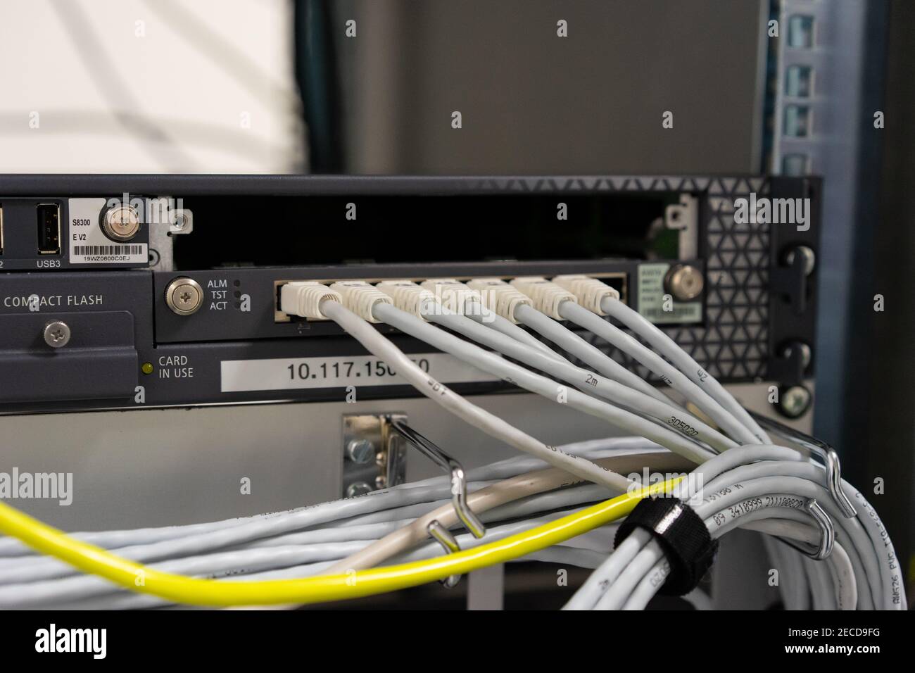 Network cable and switch, data center in server room Stock Photo - Alamy
