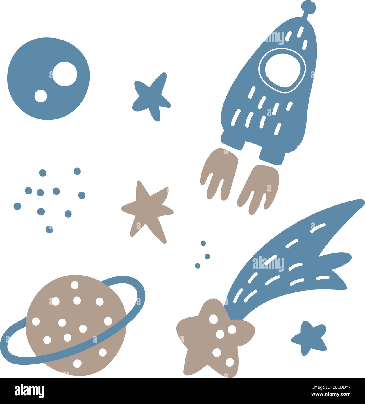 Vector Hand drawn space elements pattern. Space background. Space ...