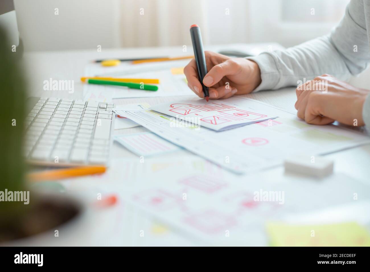 Website designer creates a sketch application. Developing a project ...