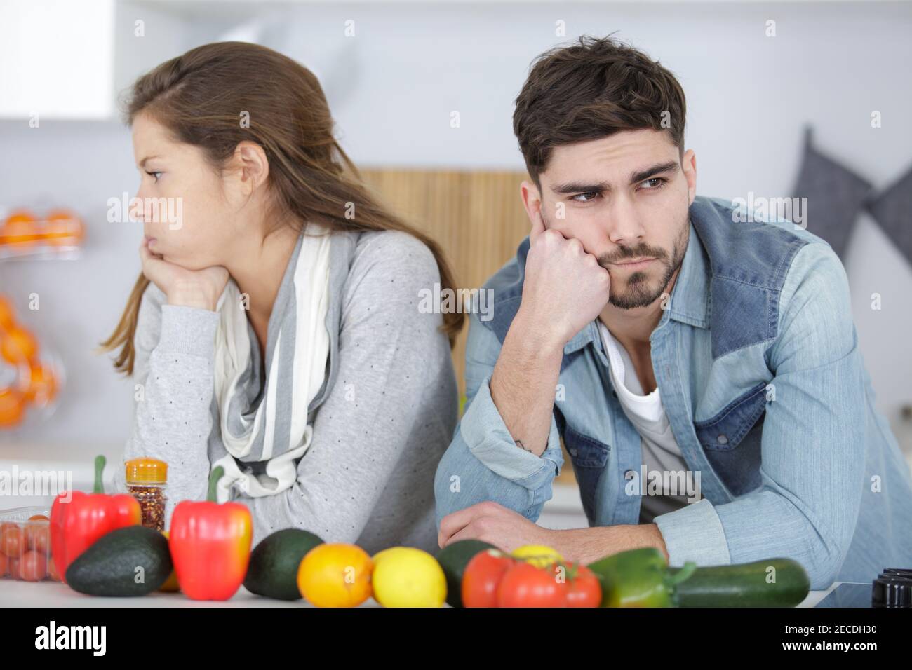 Unhappy family and vegetables hi-res stock photography and images - Alamy
