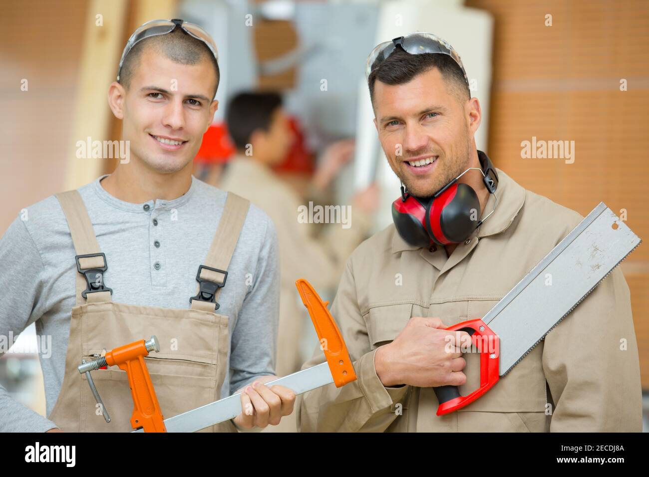 a portrait of wood workers Stock Photo - Alamy