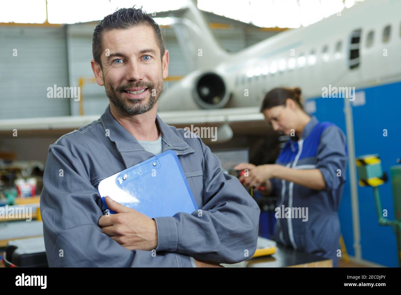 portrait of middle-aged male aviation engineer Stock Photo - Alamy