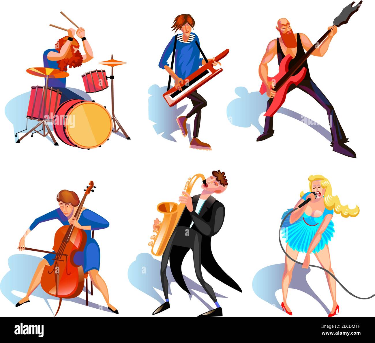 Musicians Icons Set. Musicians Vector Illustration. Music And People ...
