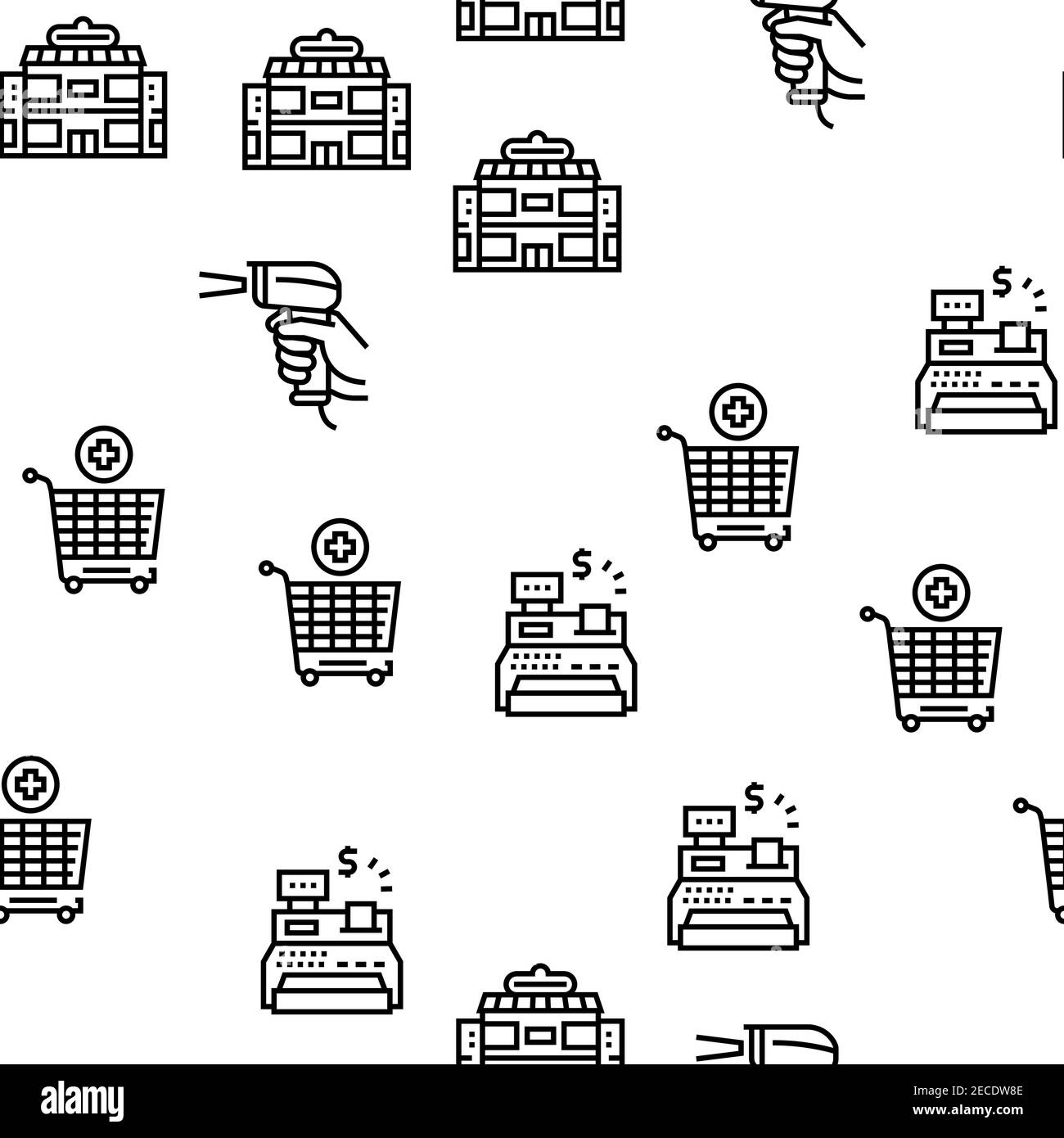 Supermarket Store Vector Seamless Pattern Stock Vector Image & Art - Alamy