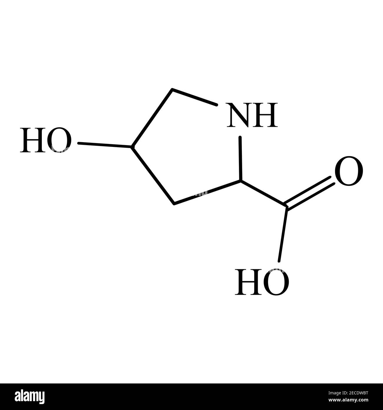 Amino acid Hydroxyproline. Chemical molecular formula Hydroxyproline ...