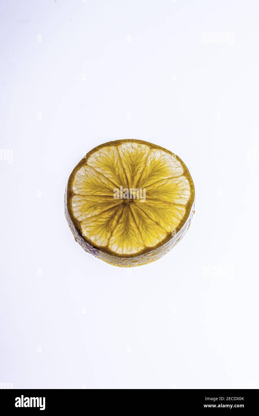 Dried lemon slice isolated on a white background Stock Photo - Alamy