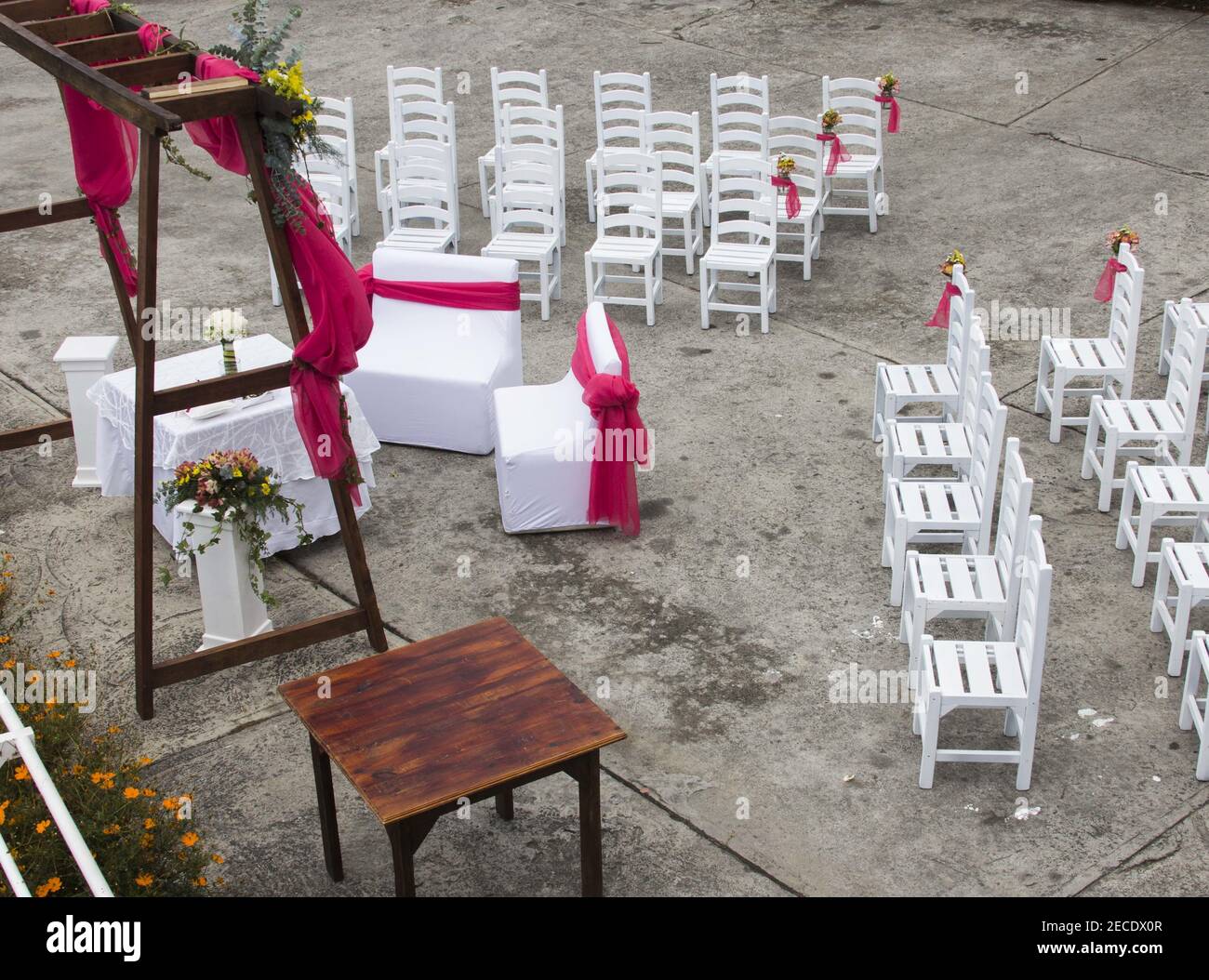 High angle shot of an empty wedding venue Stock Photo - Alamy