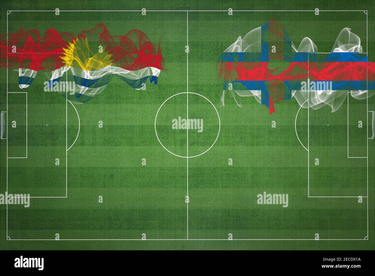 Kiribati vs Faroe Islands Soccer Match, national colors, national flags ...