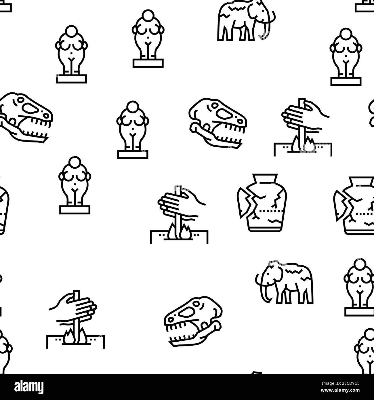 Prehistoric Period Vector Seamless Pattern Stock Vector Image & Art - Alamy