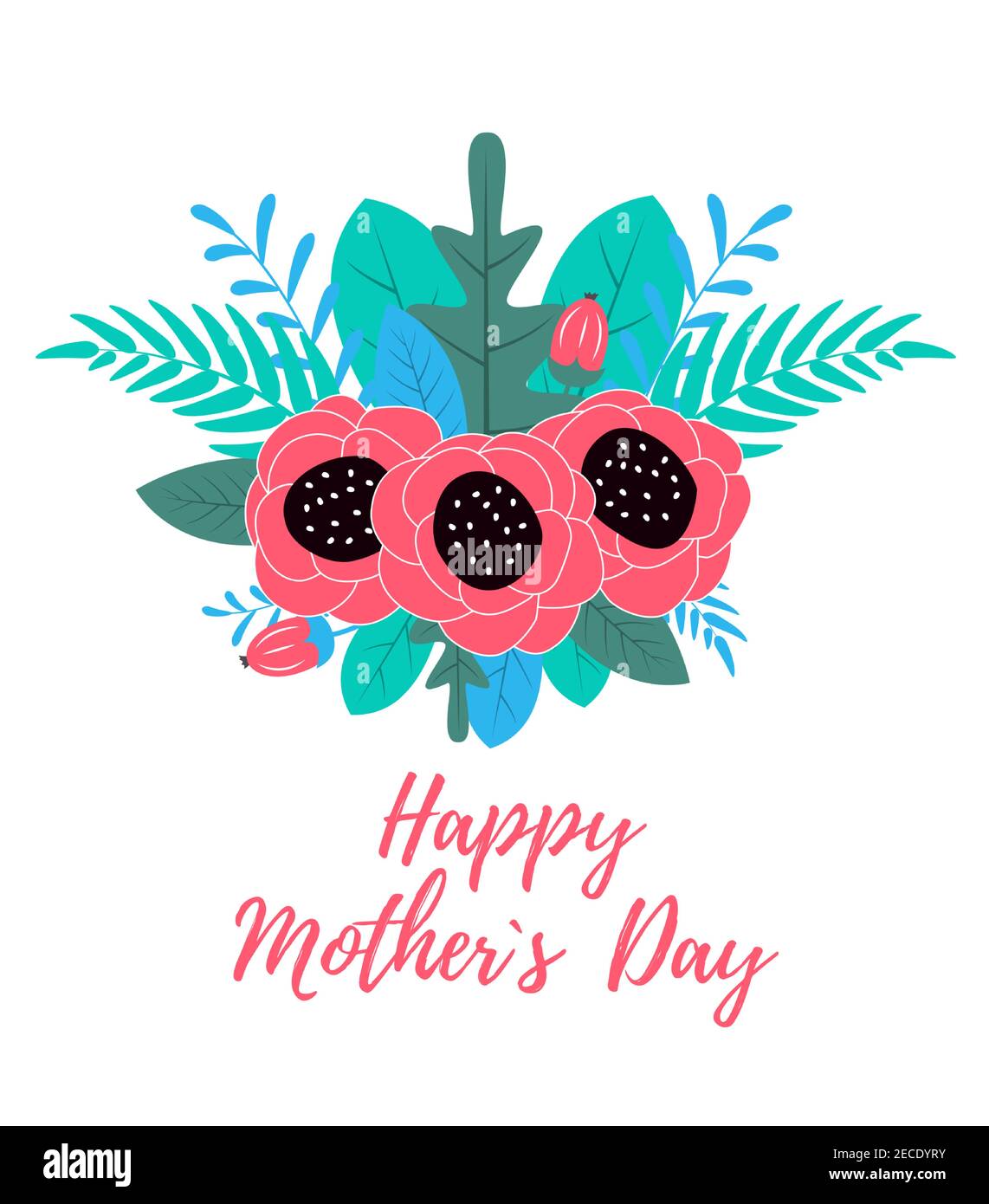 Spring and Summer flowers bright background. Happy Mother's Day poster ...