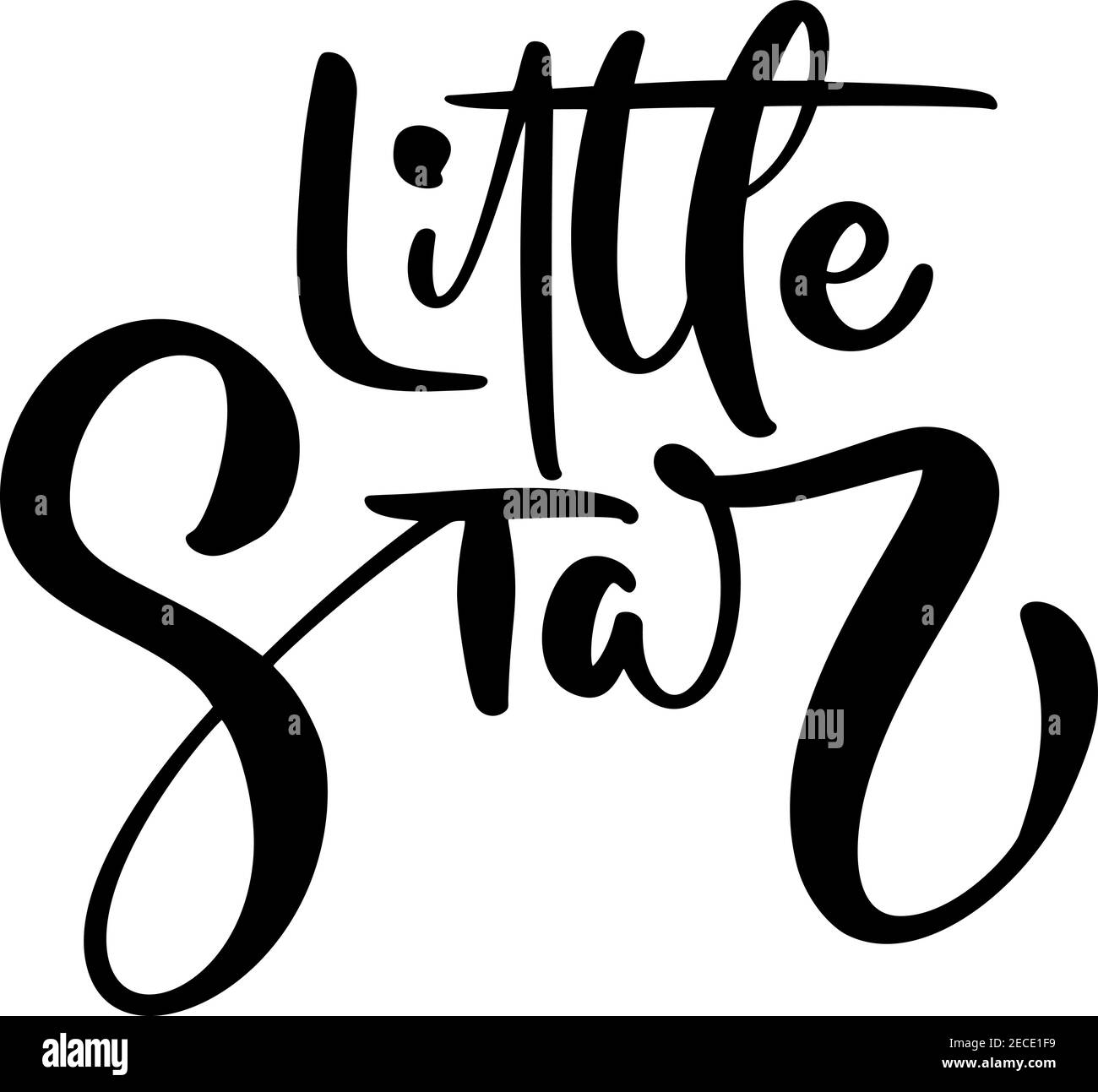 Little star vector calligraphy lettering baby text. Hand drawn modern ...