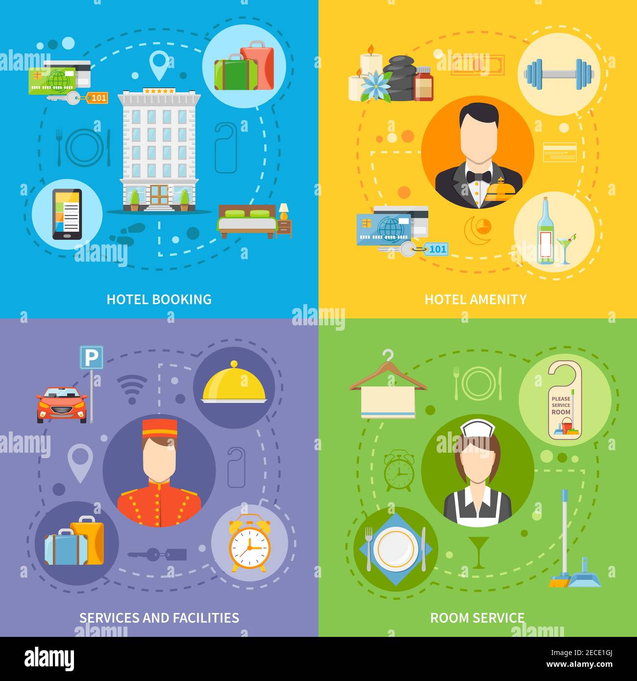 Hotel Service Concept Flat Vector Illustration Stock Vector Image & Art ...