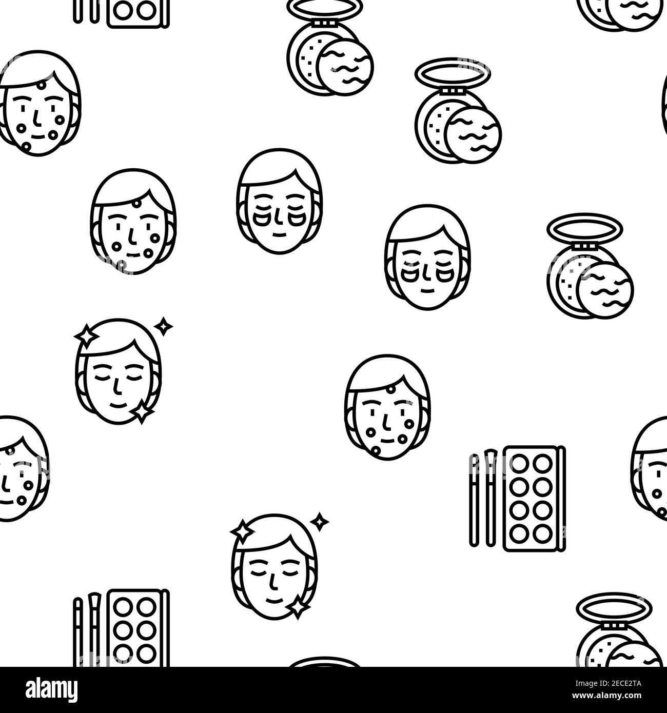 Facial Skin Care Treat Vector Seamless Pattern Stock Vector Image & Art ...