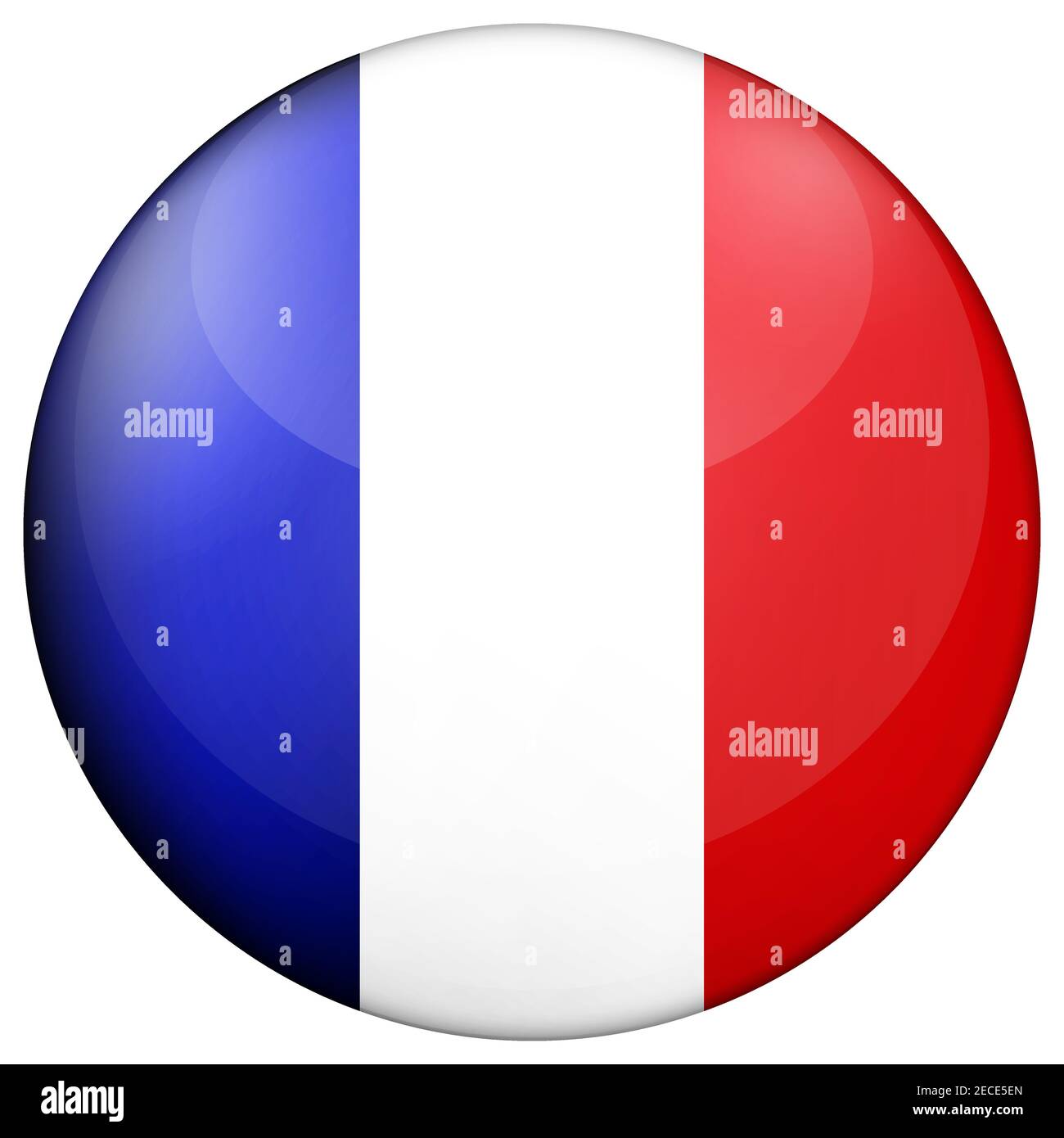 Glass light ball with flag of France. Round sphere, template icon ...