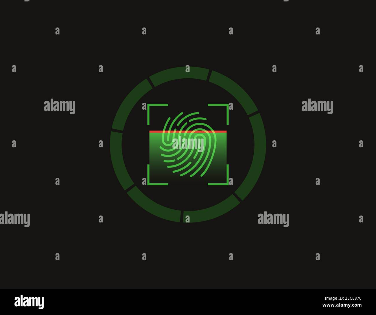 Biometric data, fingerprint scan Vector illustration Stock Vector Image ...
