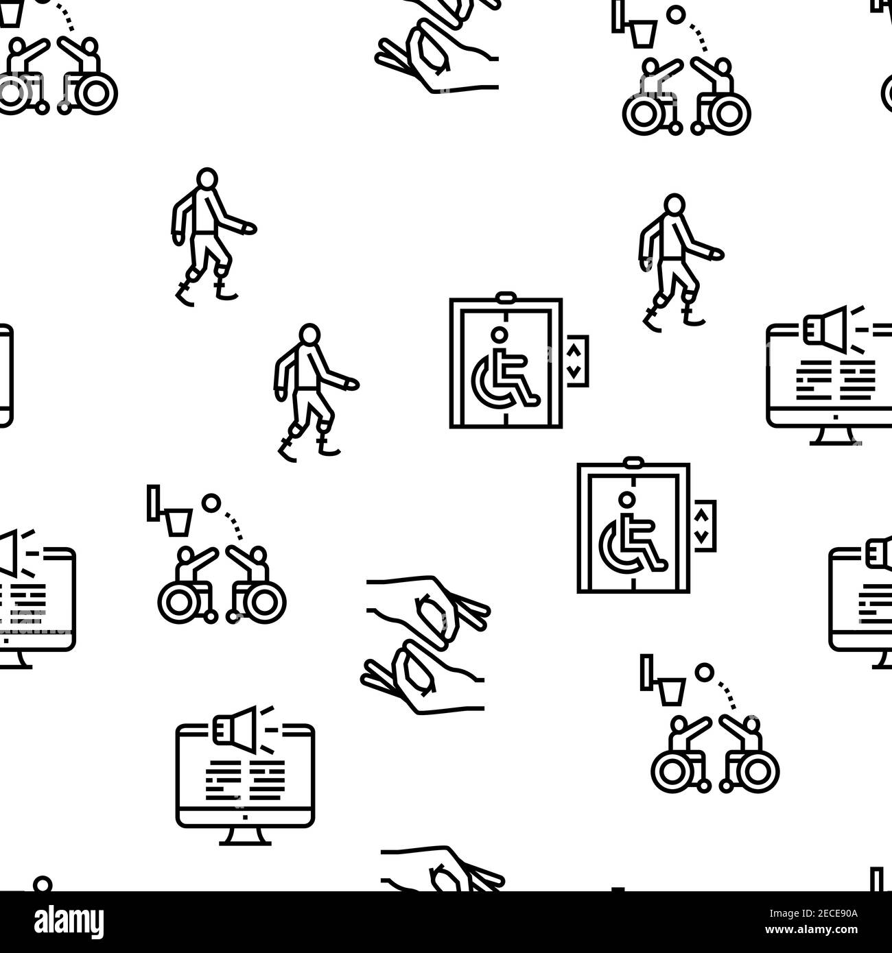 Disability Technology Vector Seamless Pattern Stock Vector Image & Art ...