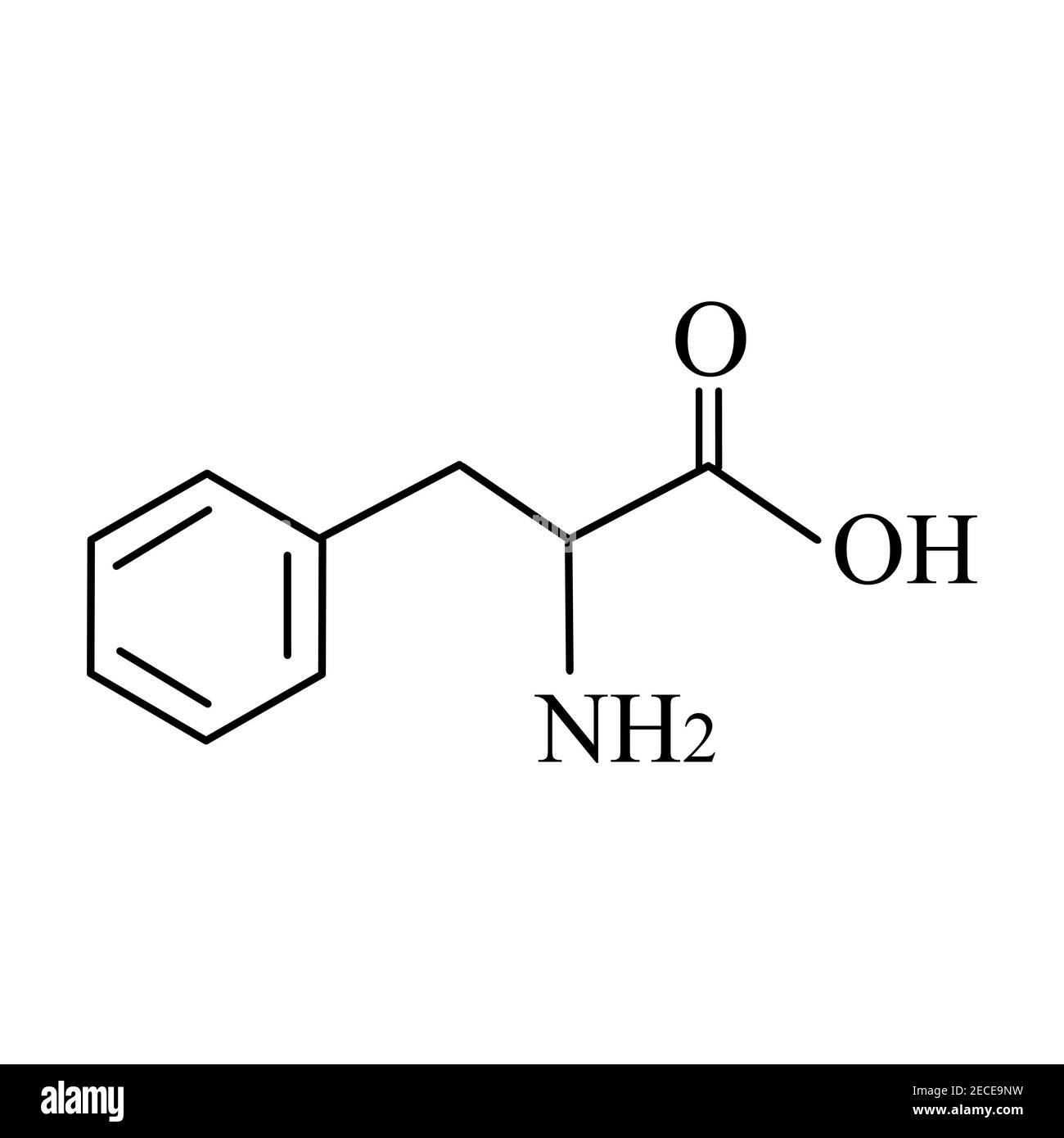 Phenylalanine is an amino acid. Chemical molecular formula ...