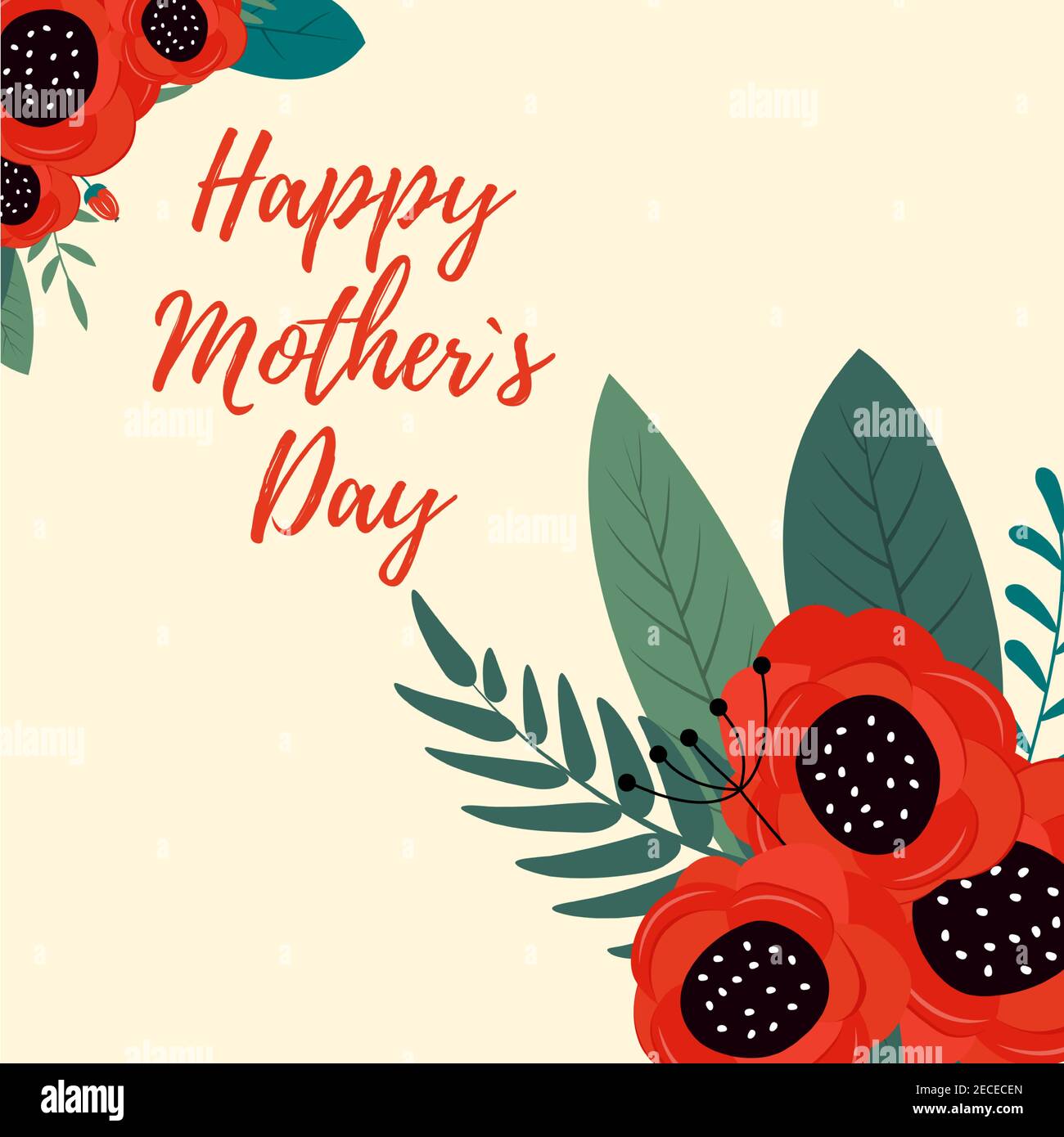 Spring and Summer flowers bright background. Happy Mother's Day poster ...