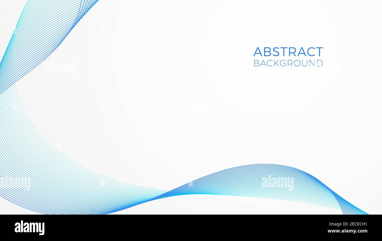 Geometric background with blue waves, modern linear web template ...