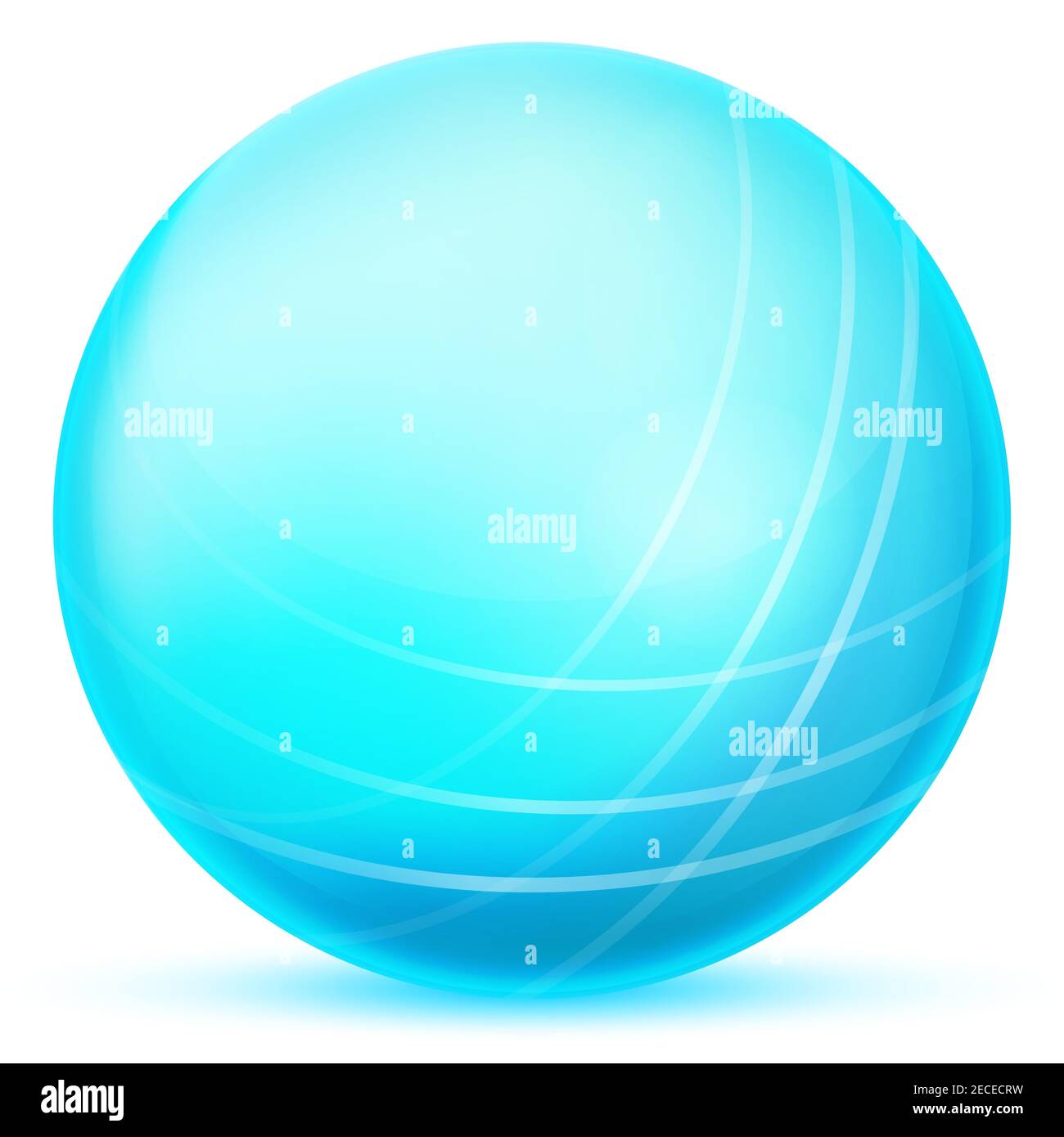 Glass blue ball or precious pearl. Glossy realistic ball, 3D abstract ...