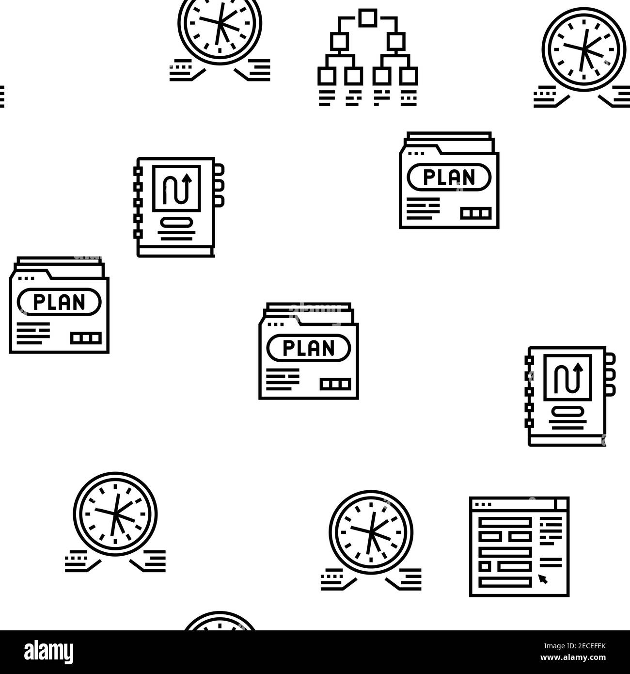 Planning Work Process Vector Seamless Pattern Stock Vector Image & Art ...
