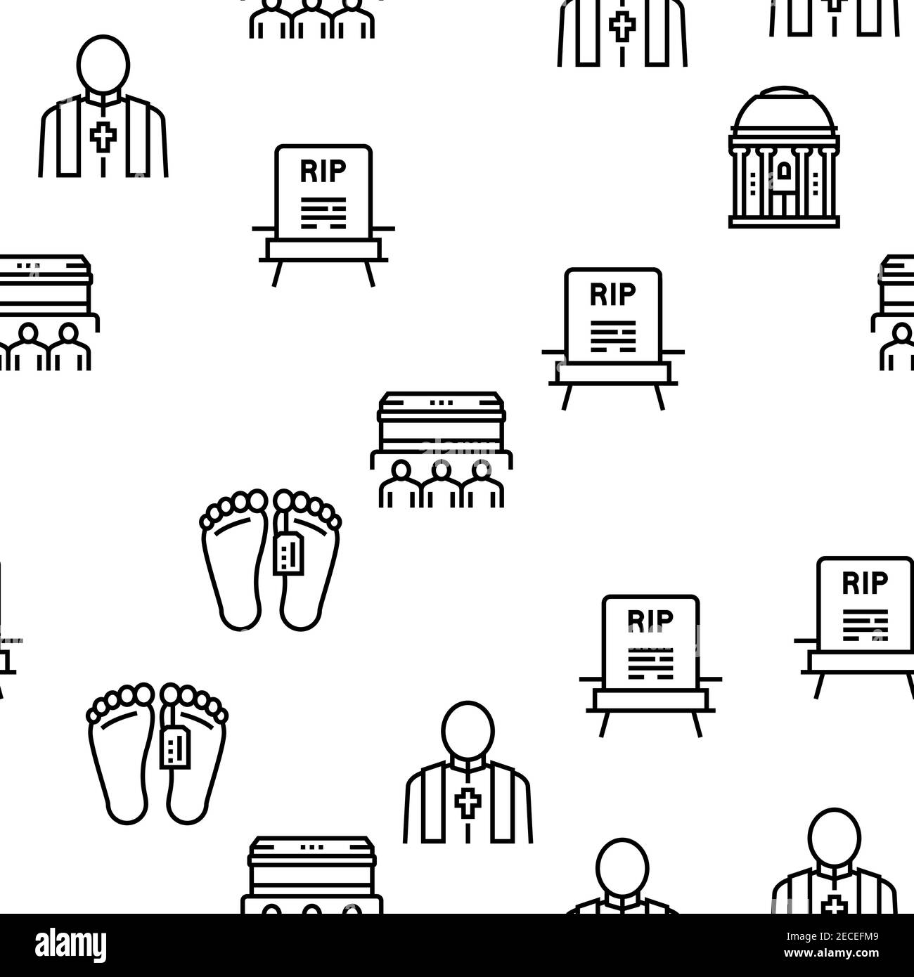 Funeral Burial Service Vector Seamless Pattern Stock Vector Image & Art ...