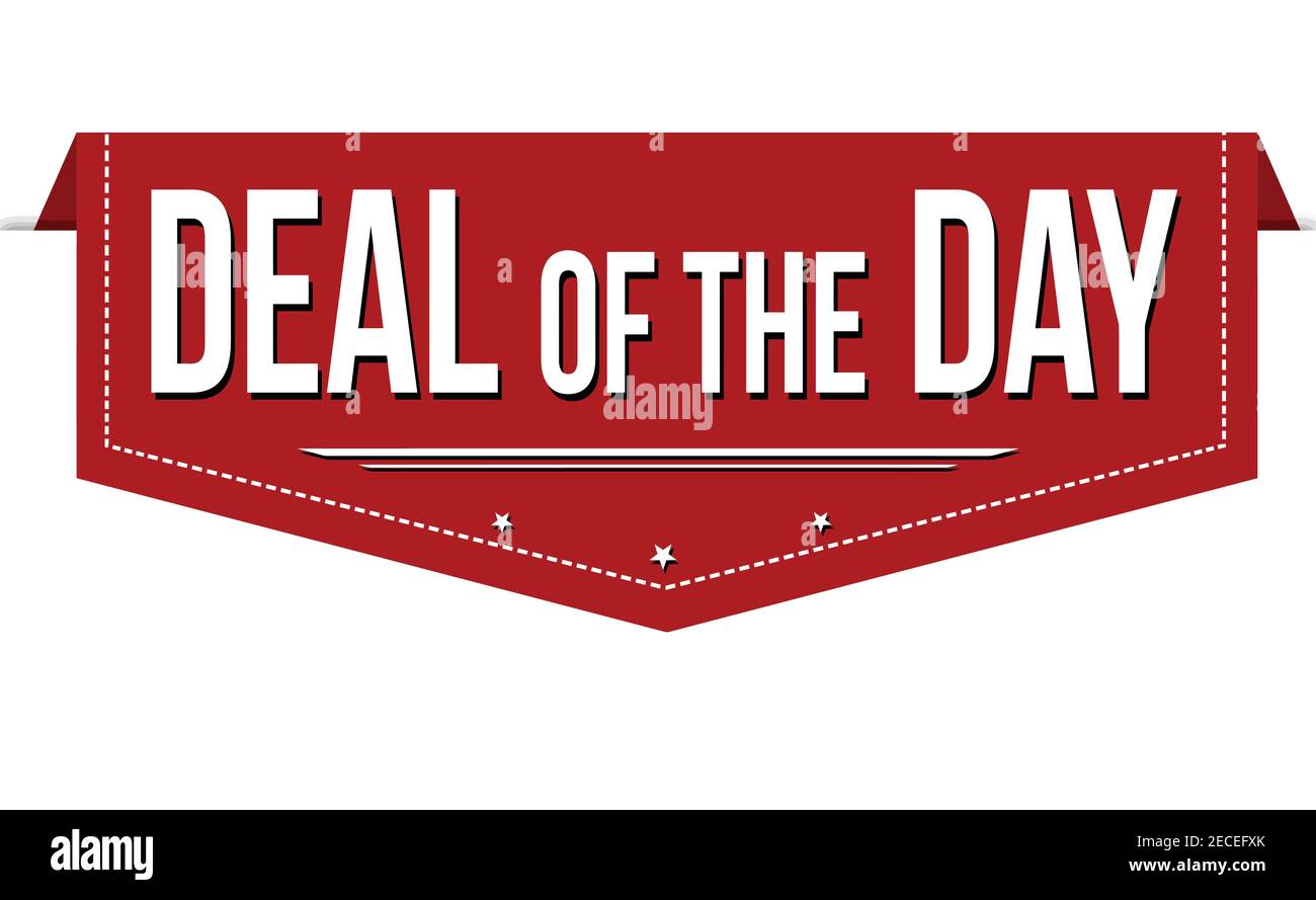 Deal of the day banner design on white background, vector illustration ...