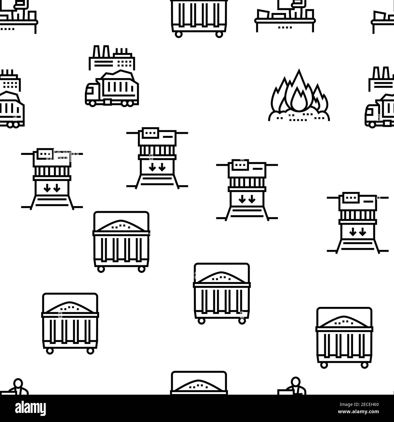 Factory Garbage Waste Vector Seamless Pattern Stock Vector Image & Art ...