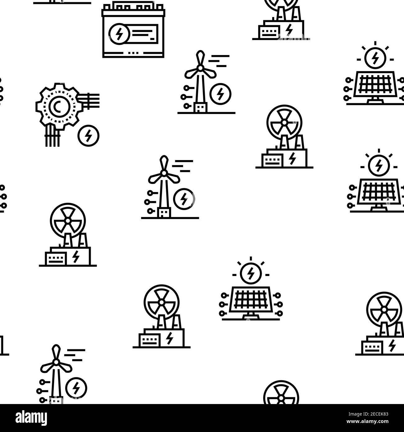 Energy Electricity And Fuel Power Icons Set Vector Stock Vector Image ...