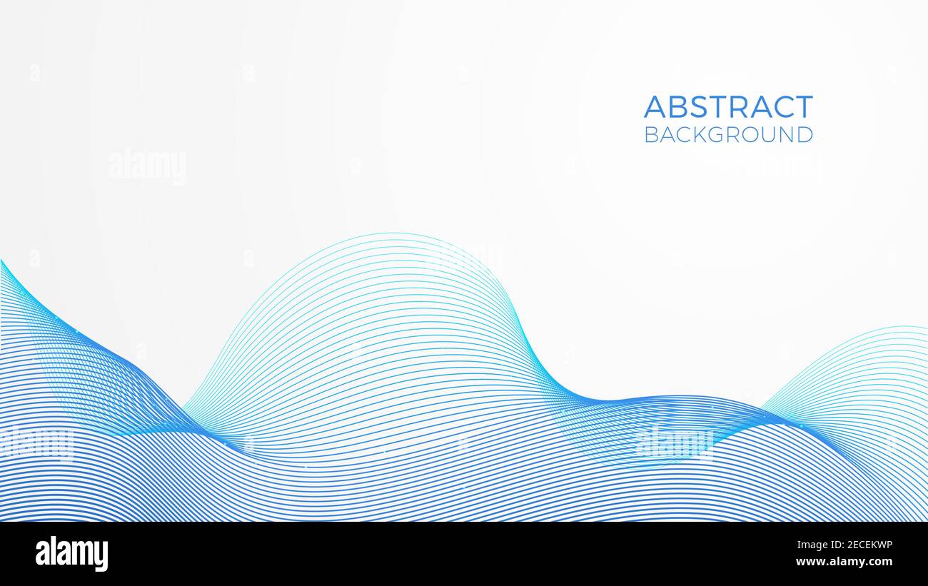 Geometric background with blue waves, modern linear web template ...