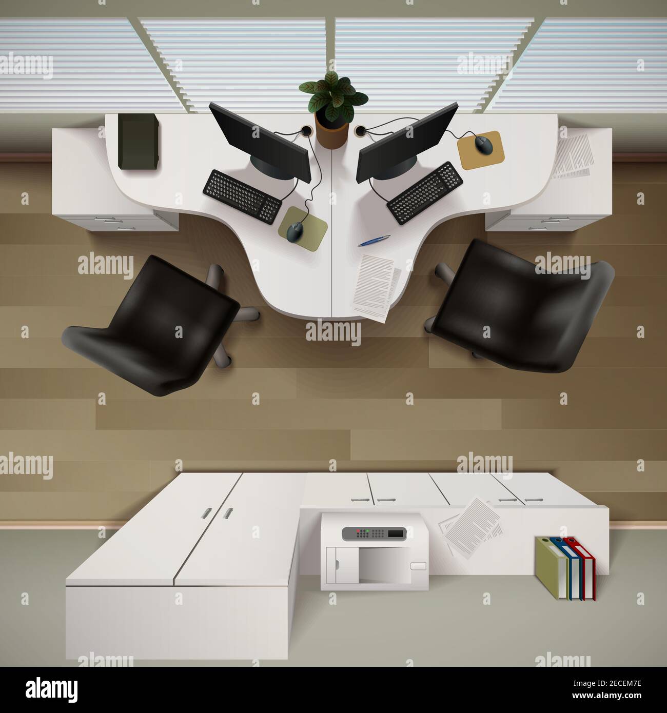 Office Interior Background. Office Interior Vector Illustration. Office ...