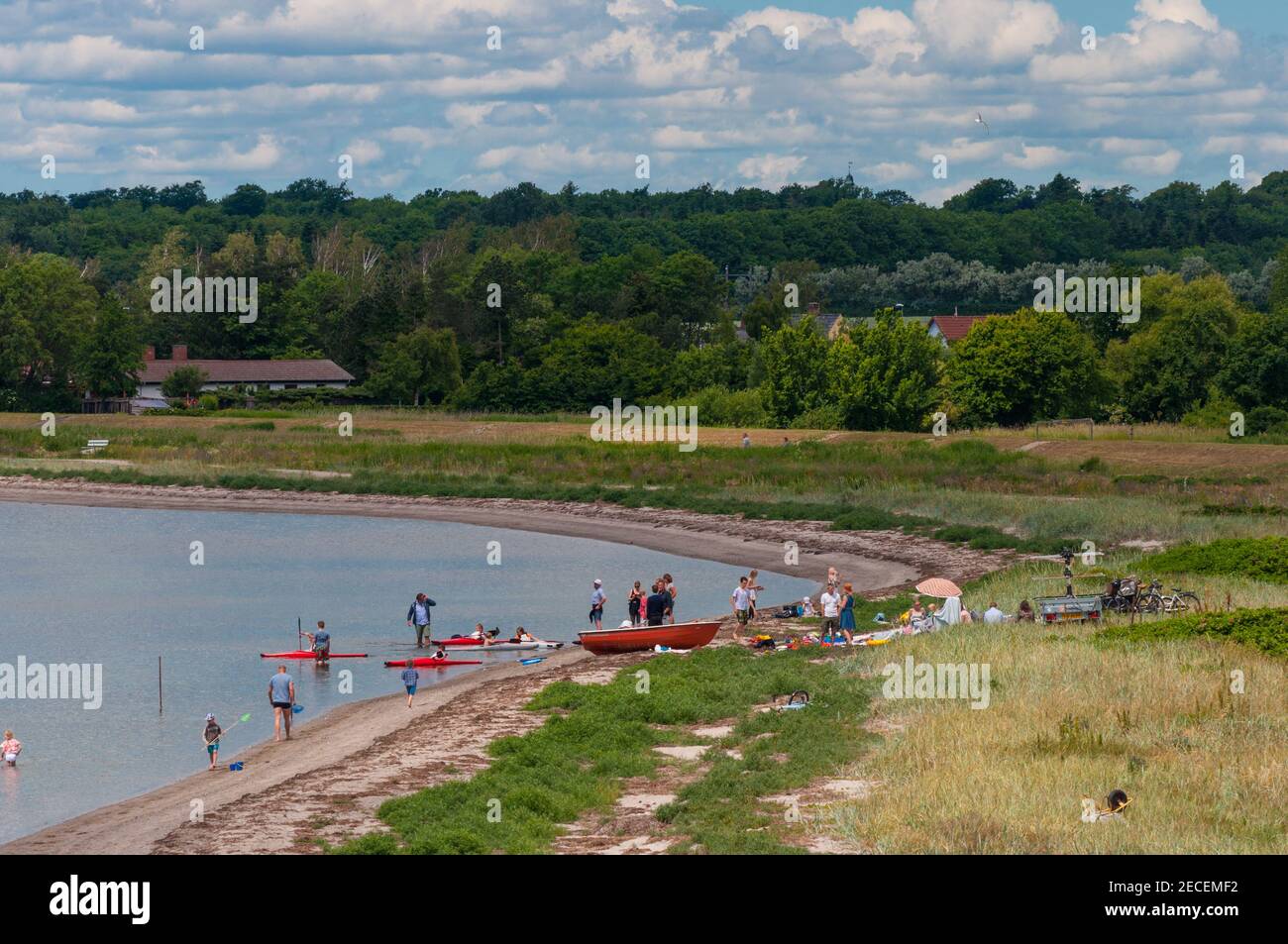 Vordingborg Denmark - June 11. 2016: Adults and kids playing on the ...