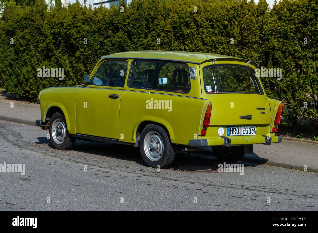 Rostock Germany - May 6. 2016: Old green east german Trabant Stock ...
