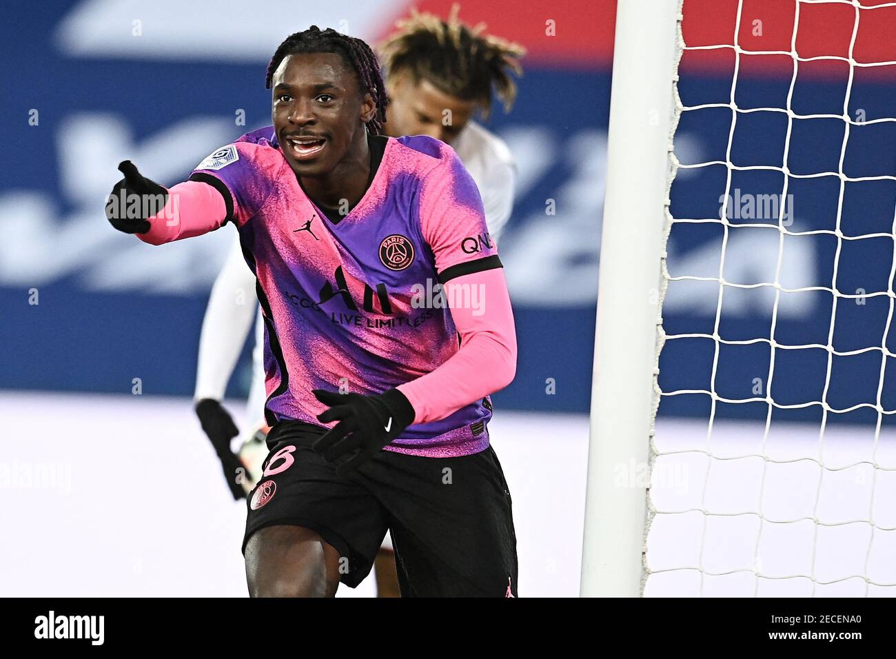 Moise Kean of Paris Saint Germain (PSG) celebrates his goal during the ...
