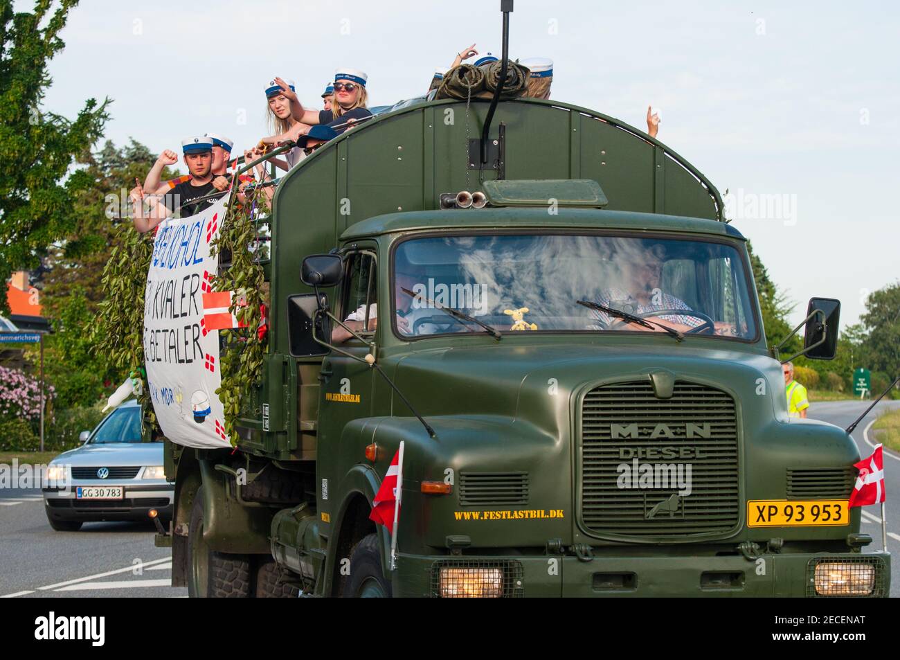 Vordingborg Denmark - June 23. 2016: Danish students celebrate their ...