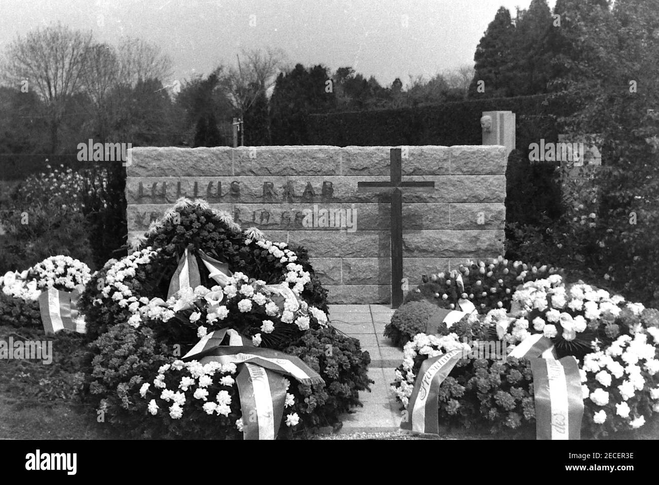 Grave of Austrian Chancellor Julius Raab at the Vienna Central Cemetery ...