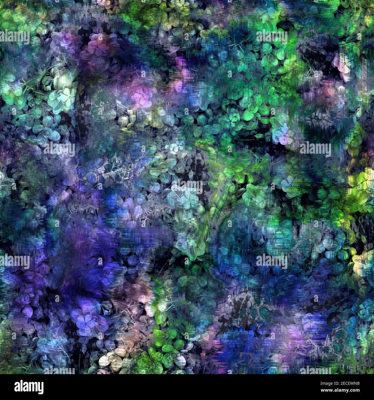 Seamless abstract color blobs with floral overlay Stock Photo - Alamy