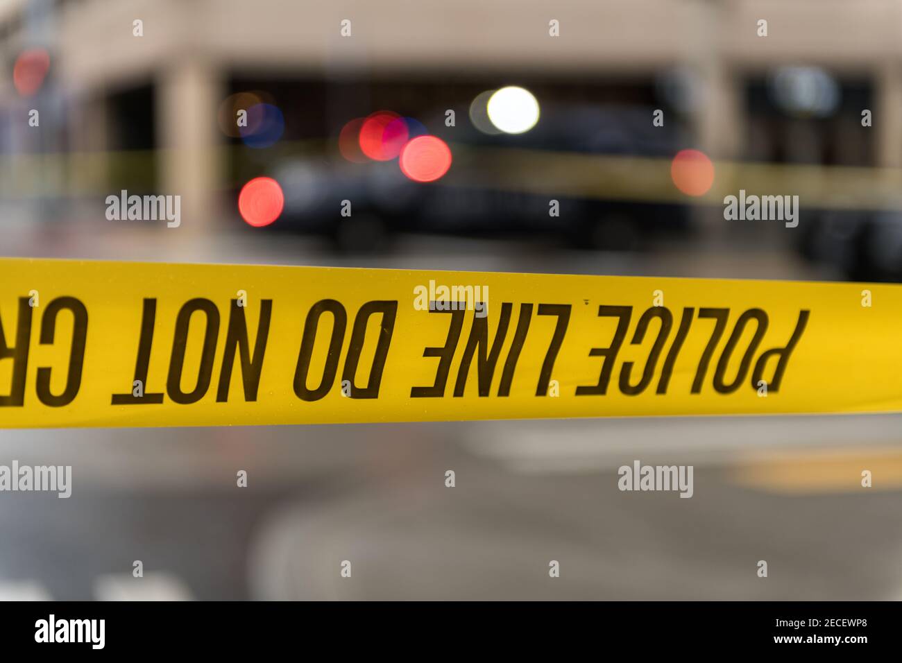 Police line at a shooting crime scene Stock Photo - Alamy