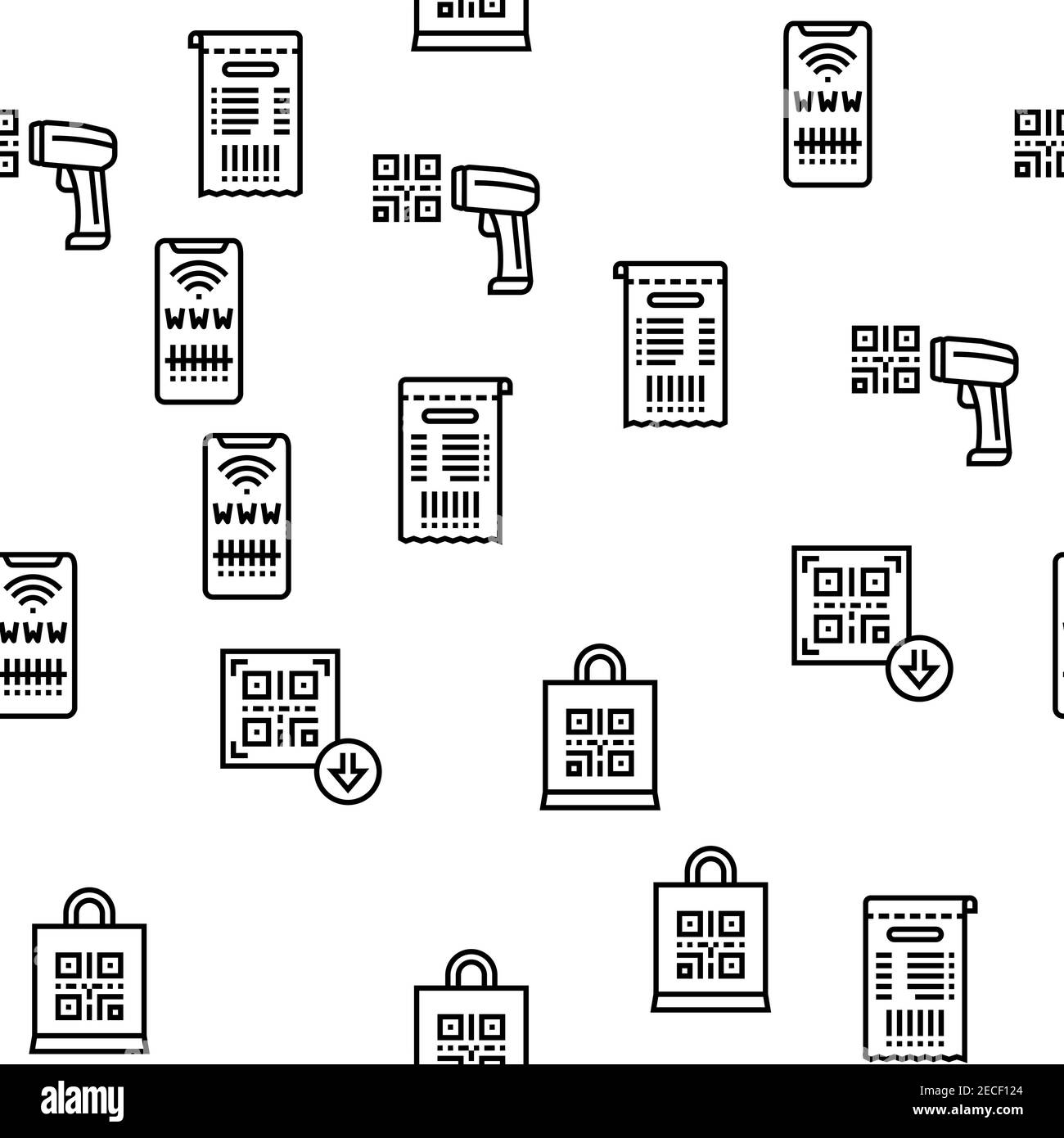 Qr Code Identification Vector Seamless Pattern Stock Vector Image & Art ...