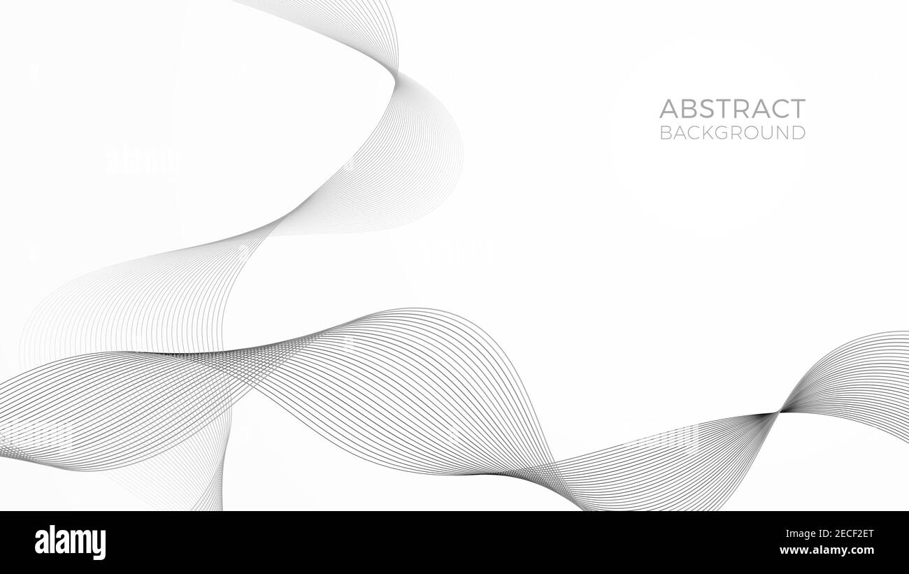 Geometric background with black waves, modern linear web template ...