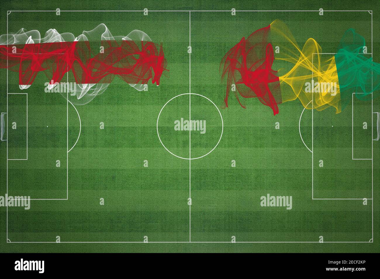 Costa Rica vs Guinea Soccer Match, national colors, national flags ...