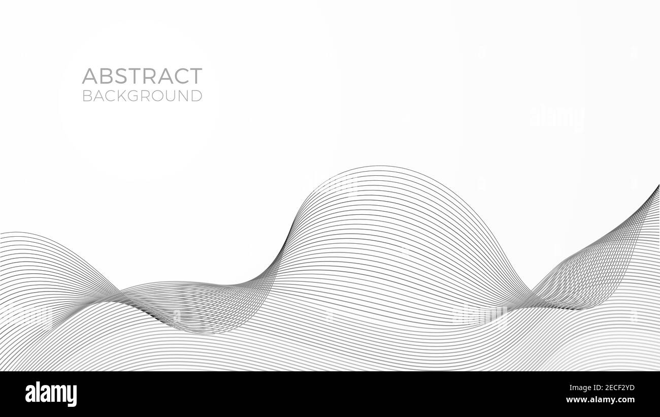 Geometric background with black waves, modern linear web template ...