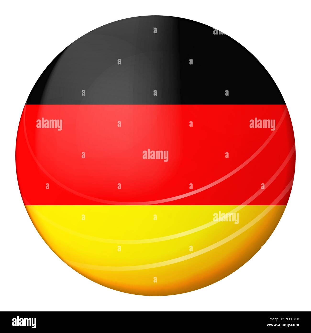 Glass light ball with flag of Germany. Round sphere, template icon ...