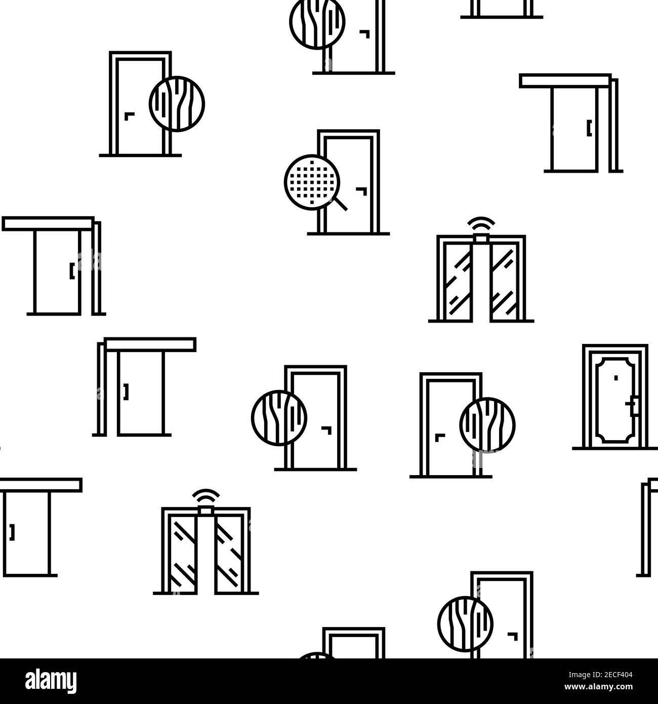 Interior Doors Types Vector Seamless Pattern Stock Vector Image & Art ...