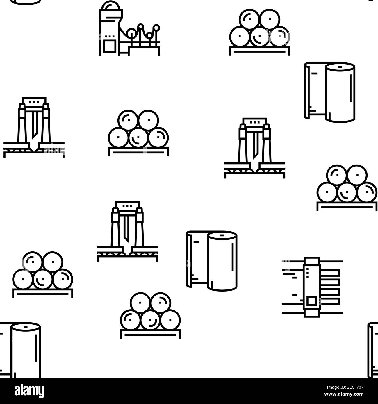 Paper Production Plant Vector Seamless Pattern Stock Vector Image & Art ...